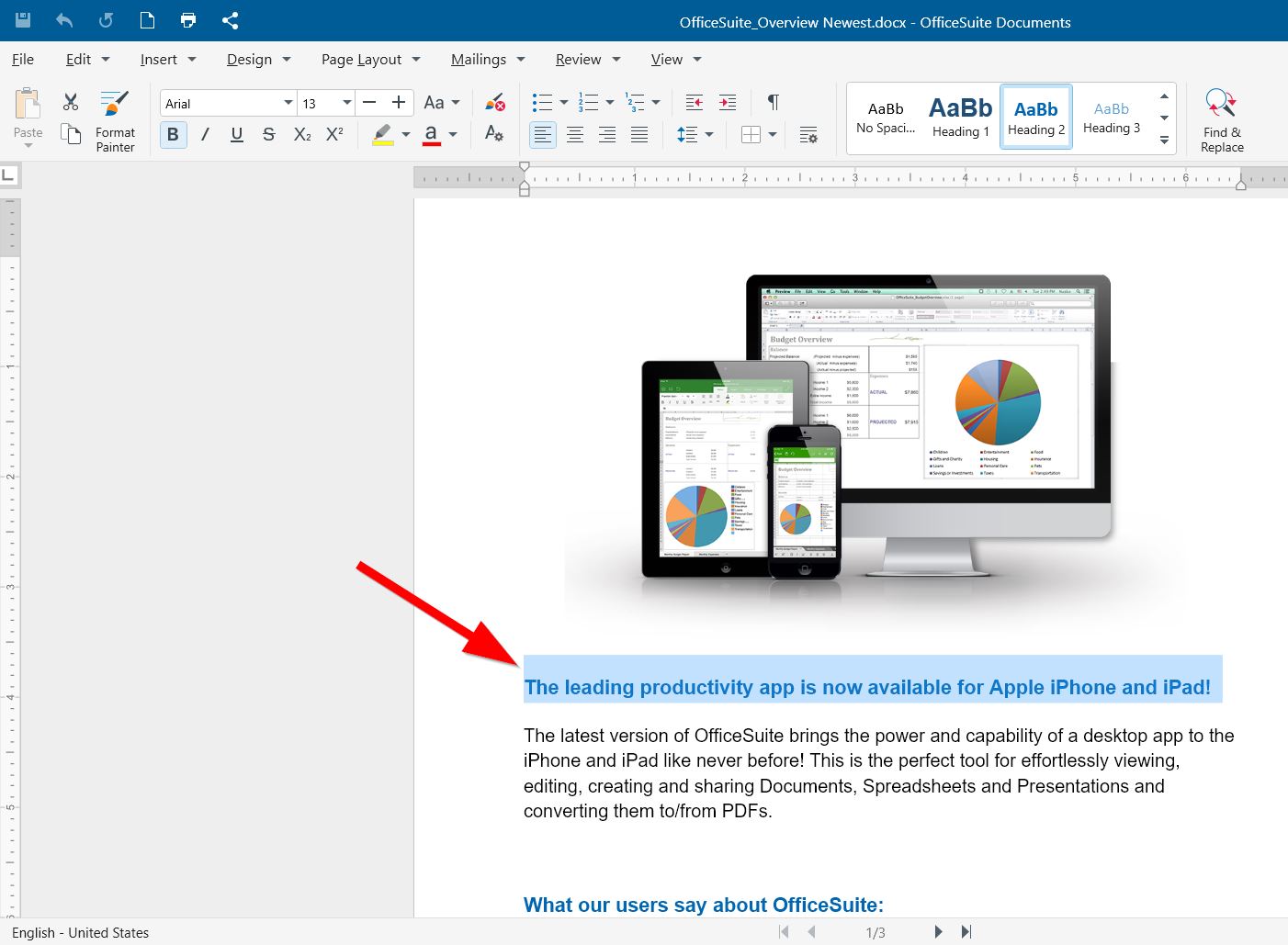 Add and format text in Documents – MobiSystems